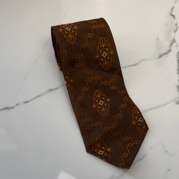 Accessories | Vintage Brown Patterned Mens Tie | Poshmark